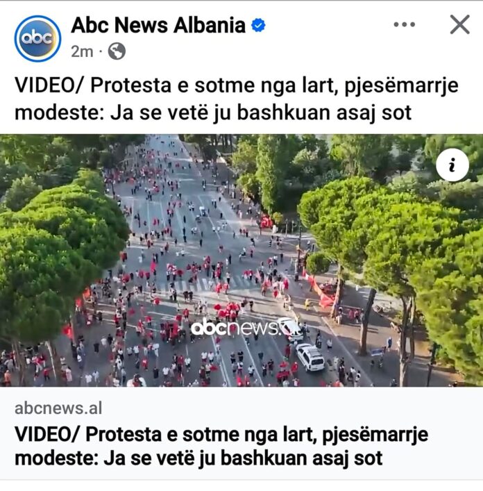 Sokol Balla numëron protestuesit nga lart: Pjesëmarrje modeste sot në ...
